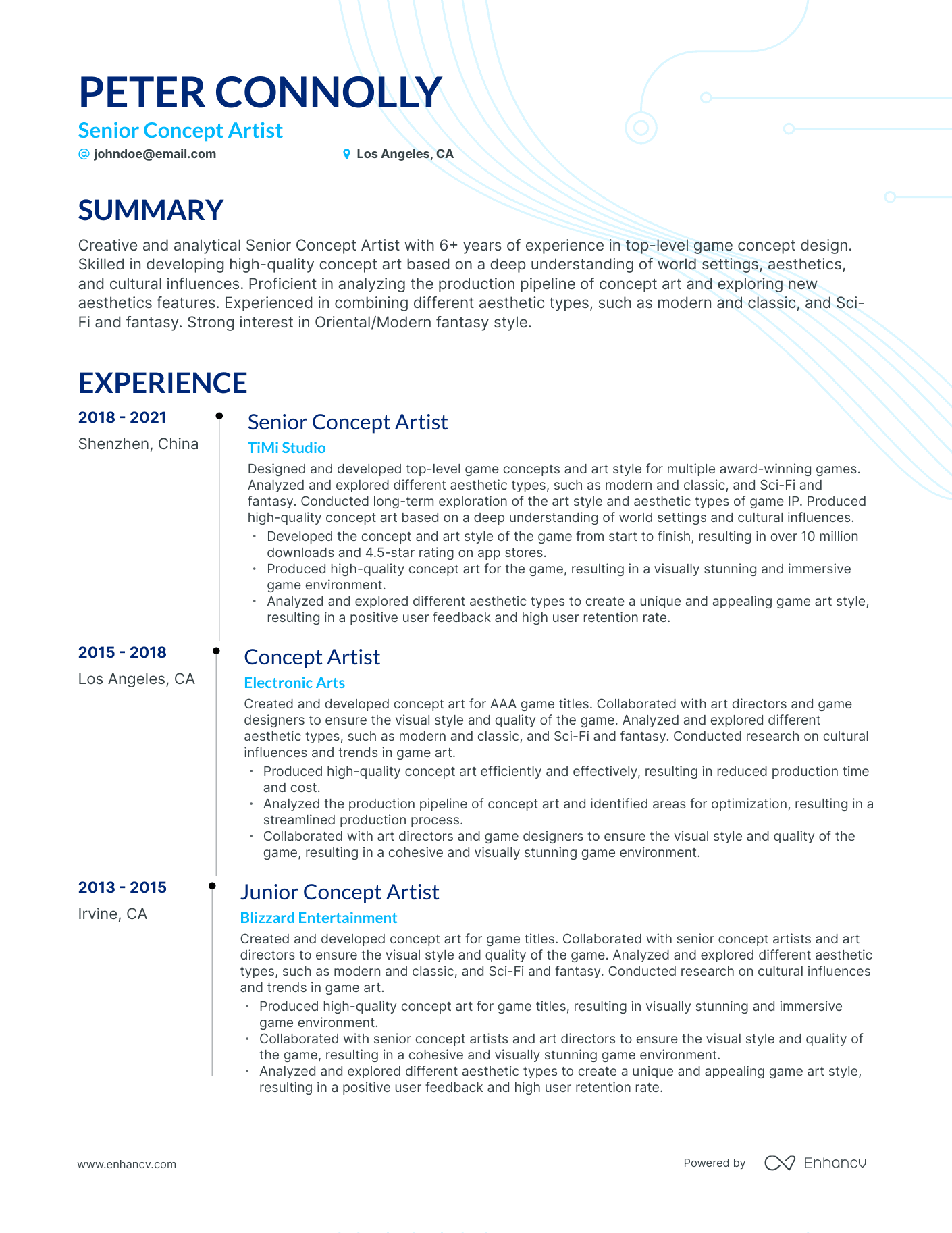 5 Concept Art Resume Examples & Guide for 2023