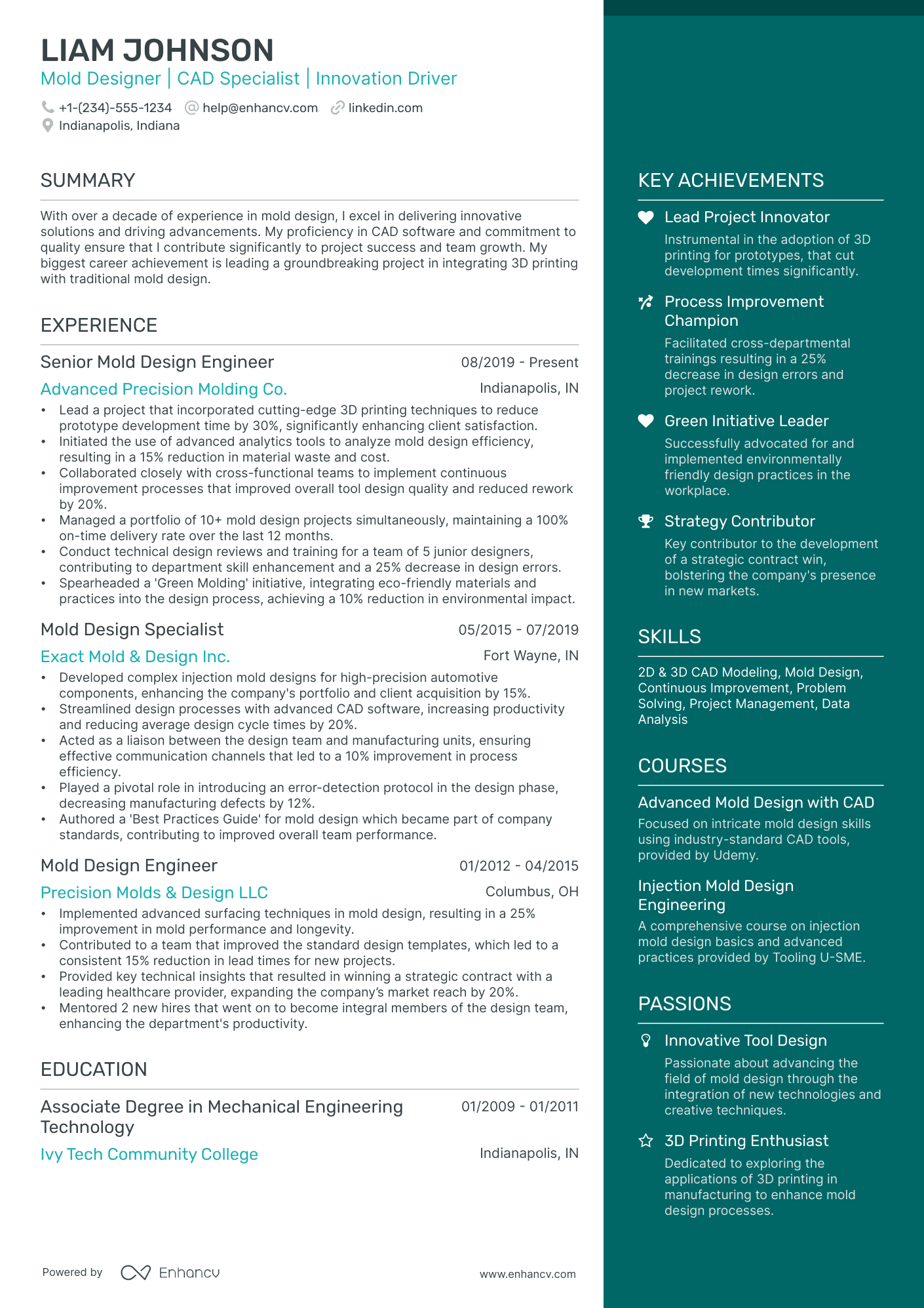10 Mold Designer Resume Examples & Guide for 2025