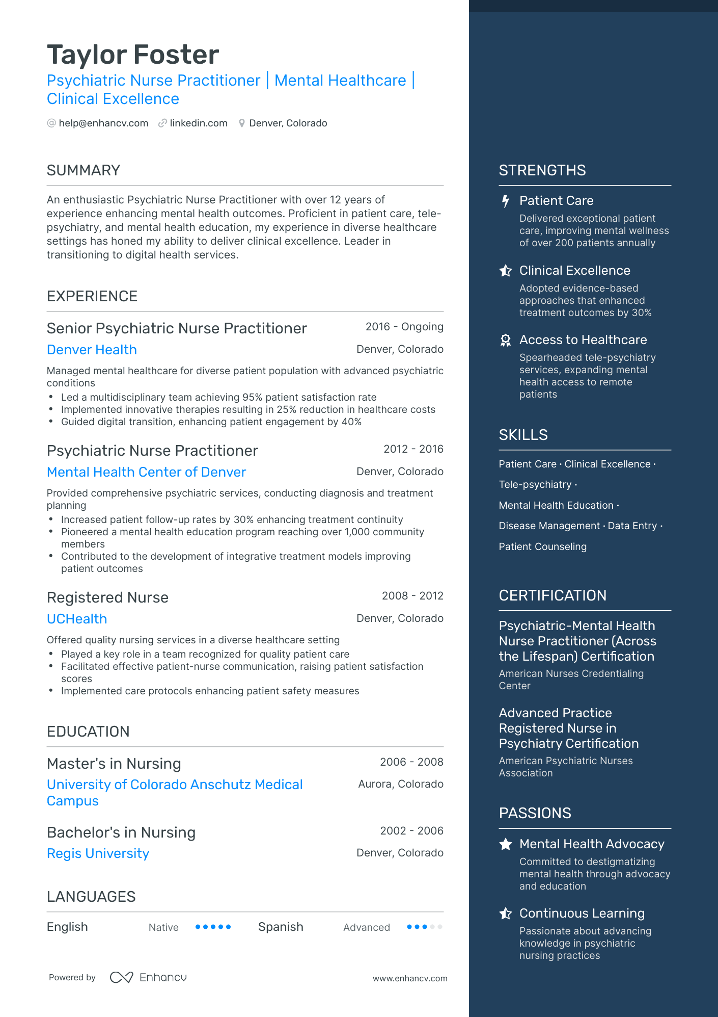 5 Psychiatric Nurse Practitioner Resume Examples & Guide for 2024