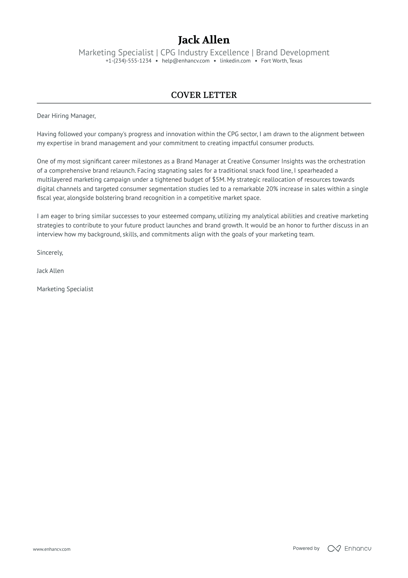 9 Professional Brand Manager Cover Letter Examples and Template for ...