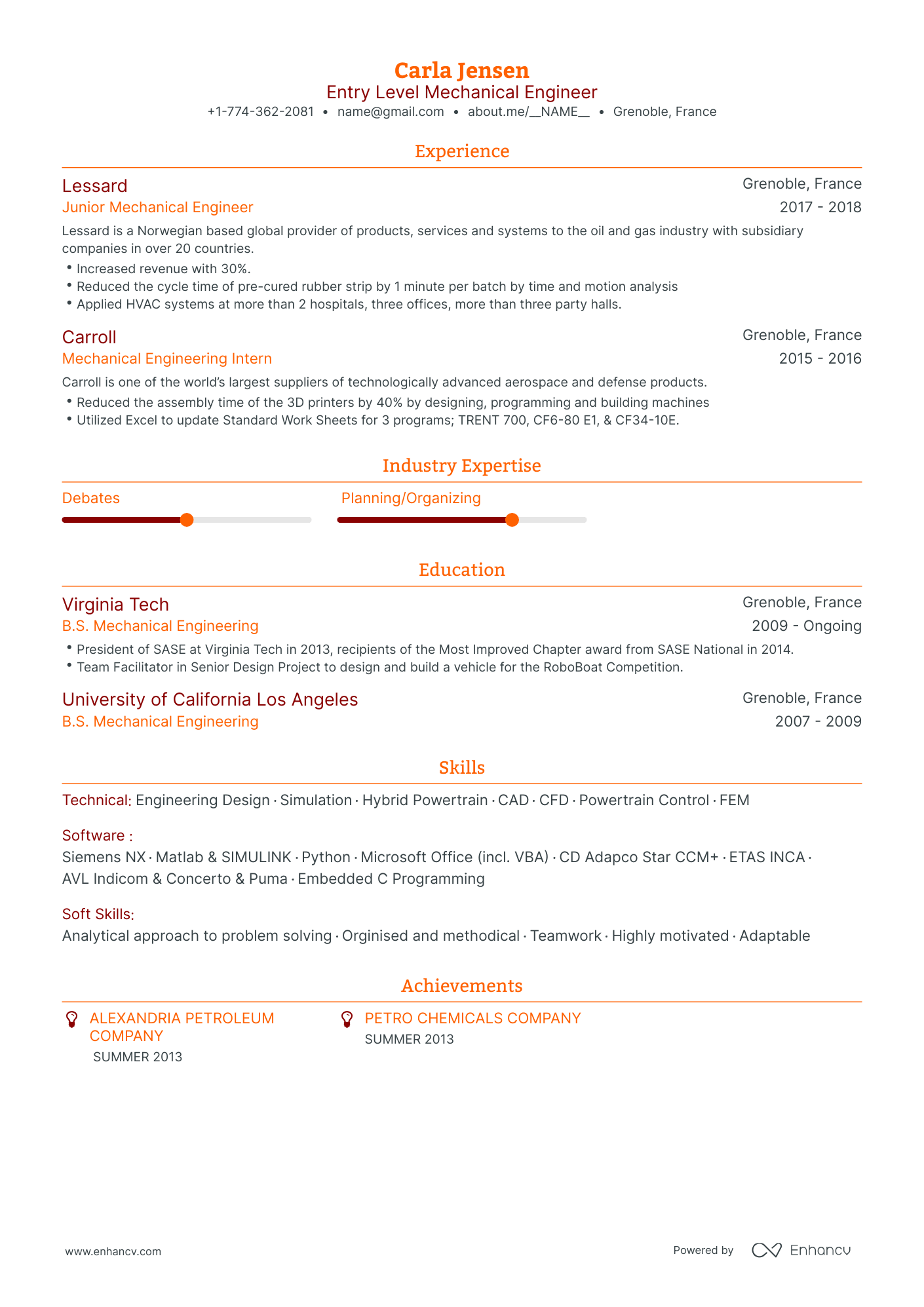 5 Entry Level Mechanical Engineer Resume Examples & Guide for 2023