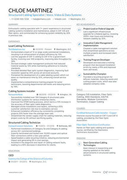 10 Cable Technician Resume Examples & Guide for 2026