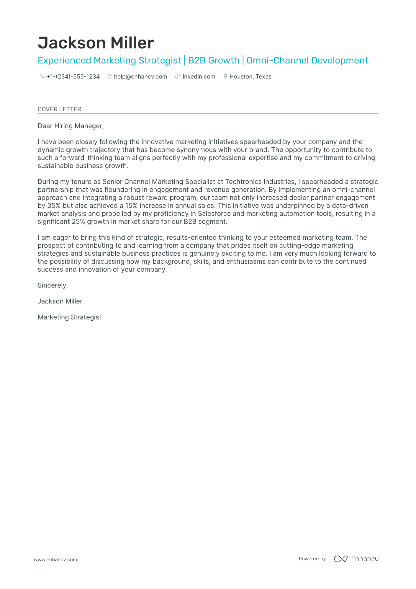 17 Professional Marketing Manager Cover Letter Examples and Template ...