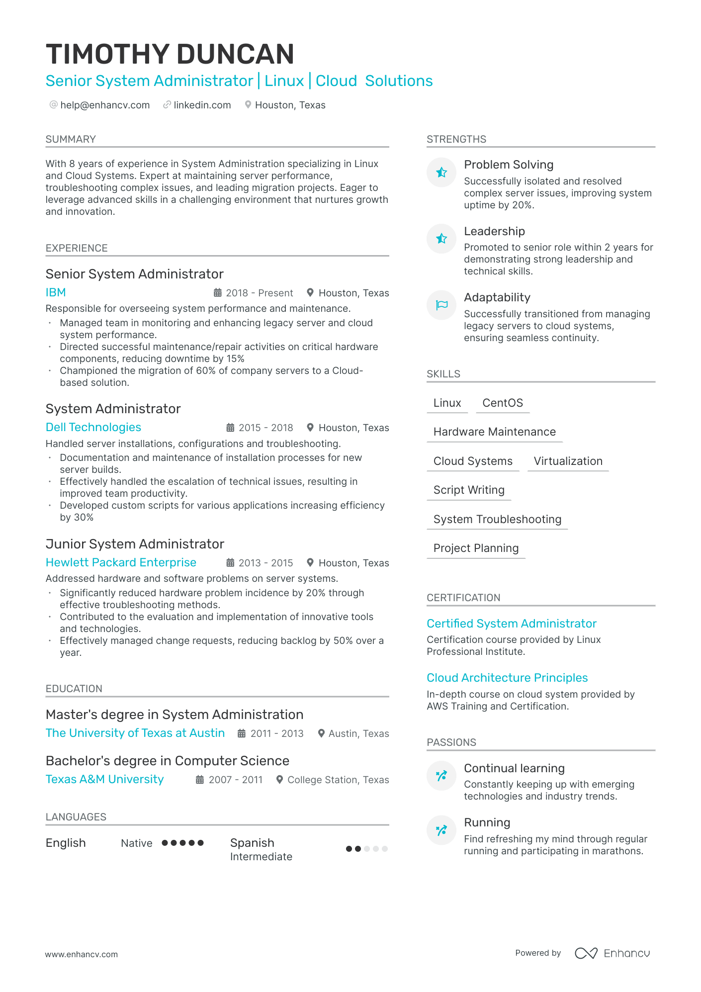 5 Linux System Administrator Resume Examples & Guide for 2024
