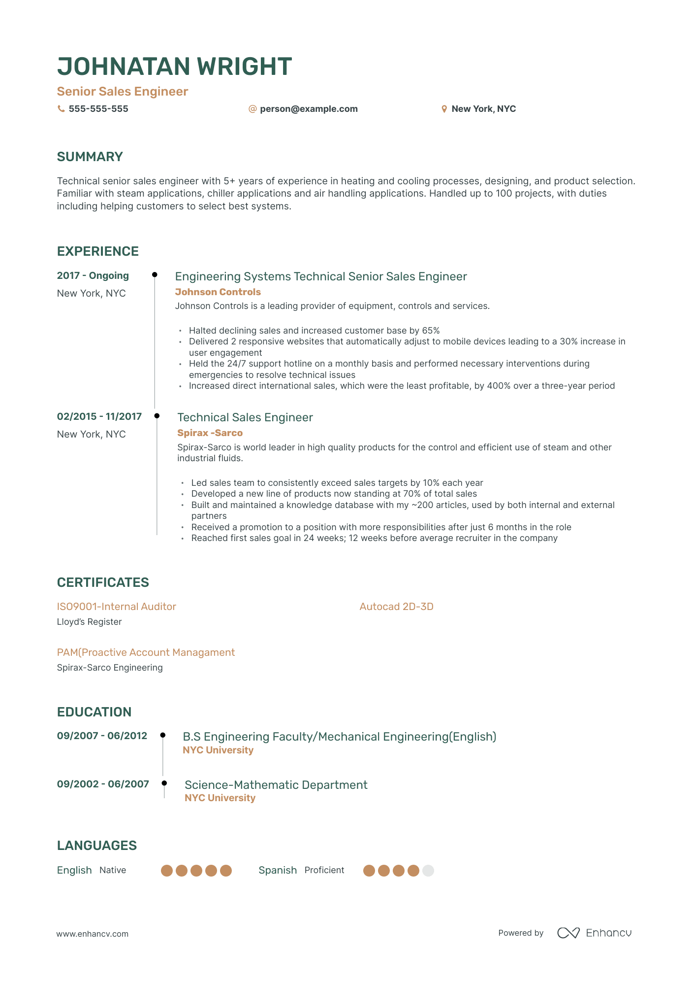 Sales Engineer Resume Examples & Guide for 2023 (Layout, Skills ...