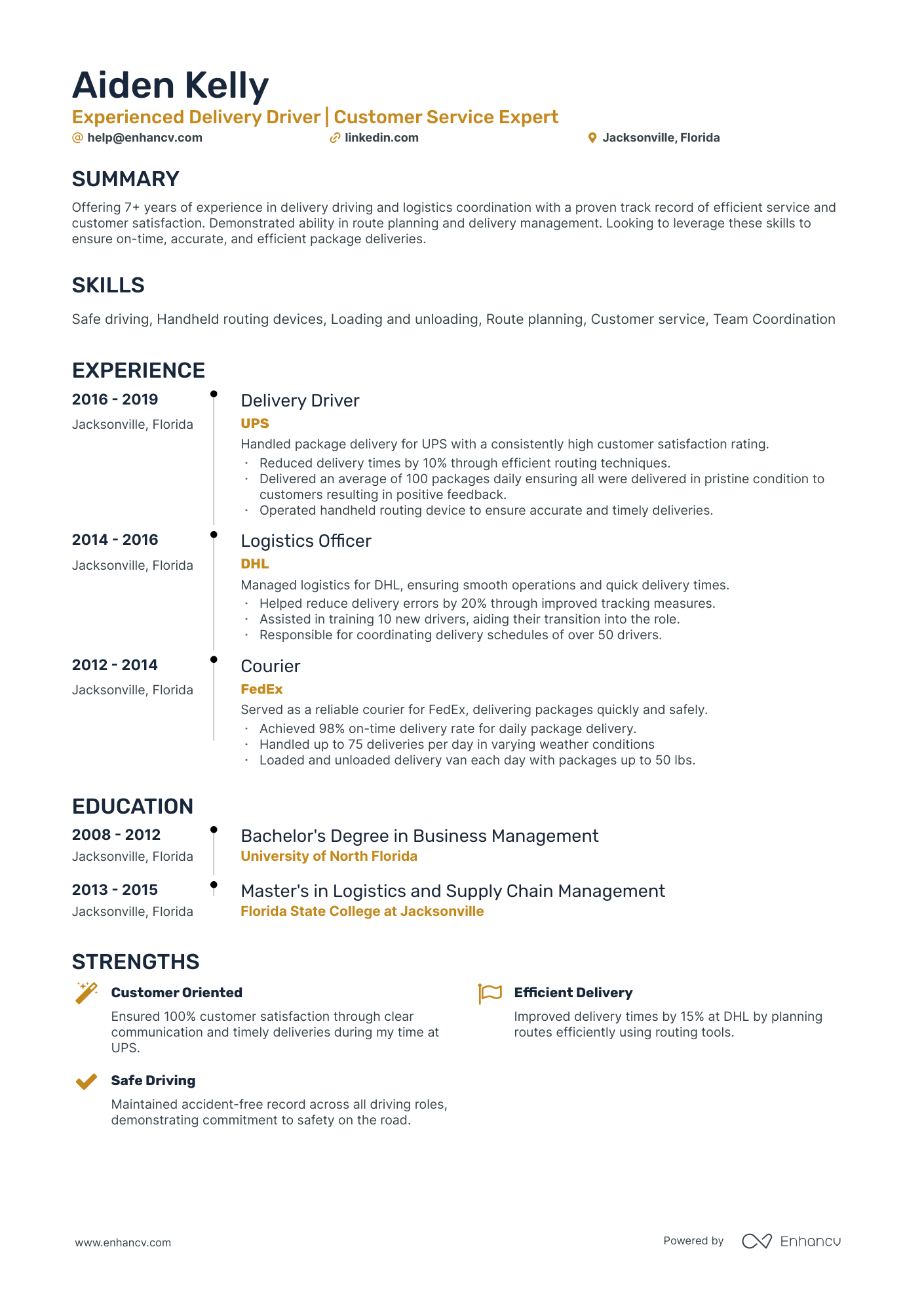 10 Amazon Delivery Driver Resume Examples & Guide for 2026