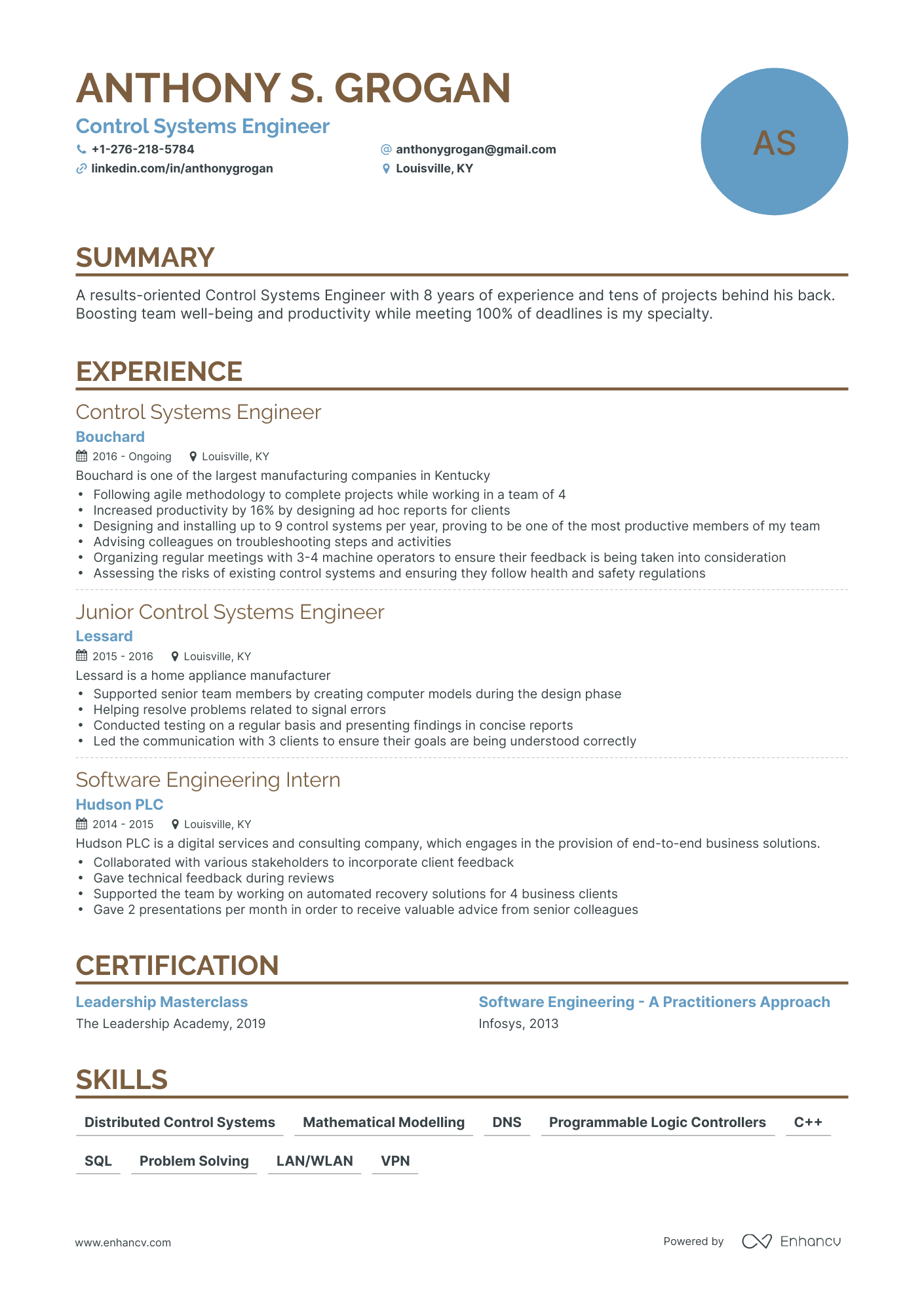 5 Control Systems Engineer Resume Examples & Guide for 2023