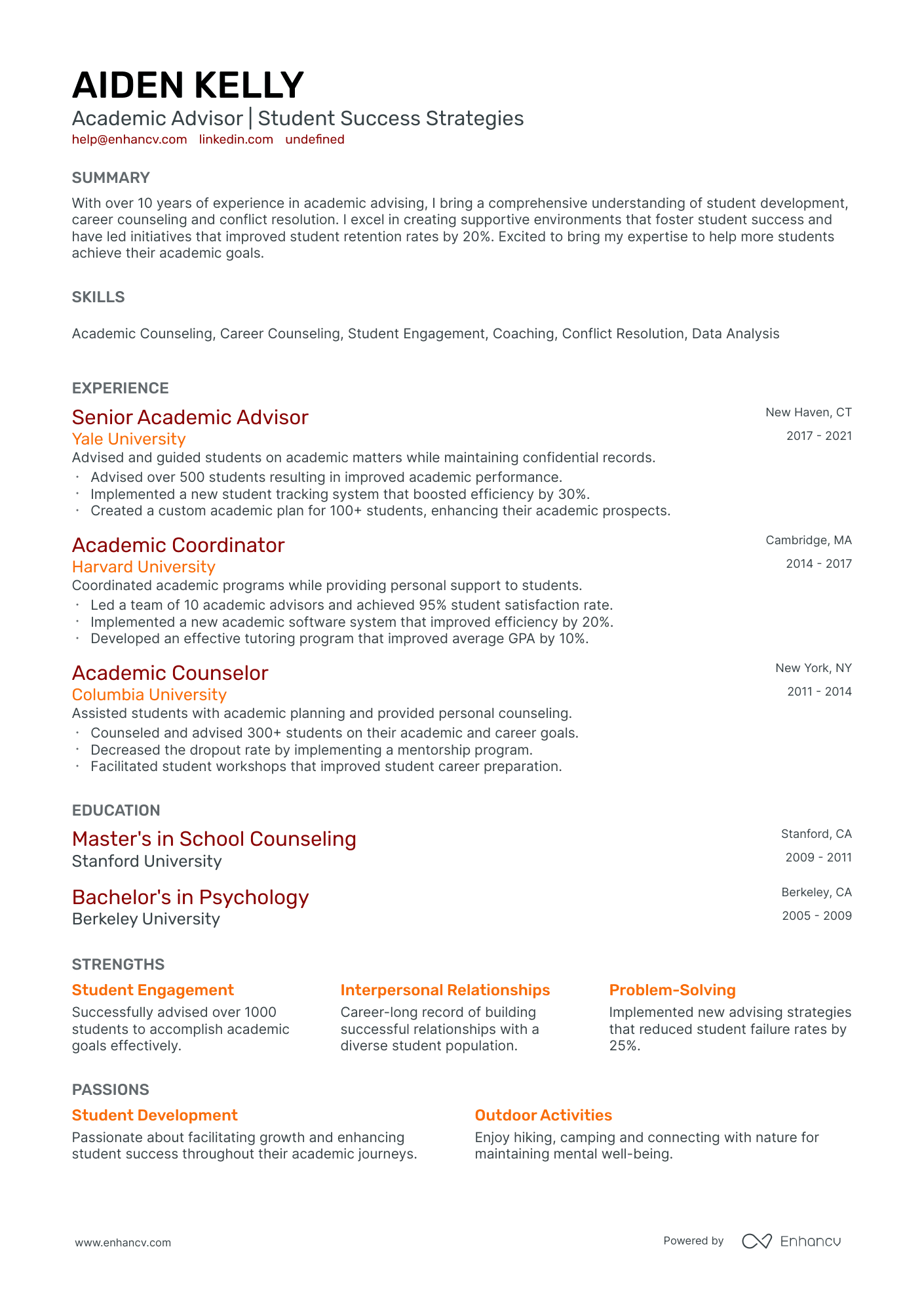 10 Academic Advisor Resume Examples & Guide for 2026