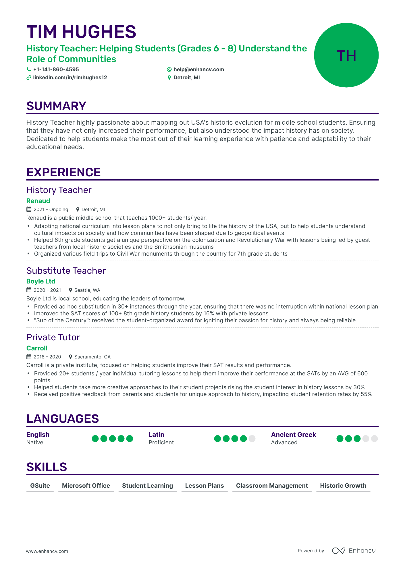 5 History Teacher Resume Examples & Guide for 2023