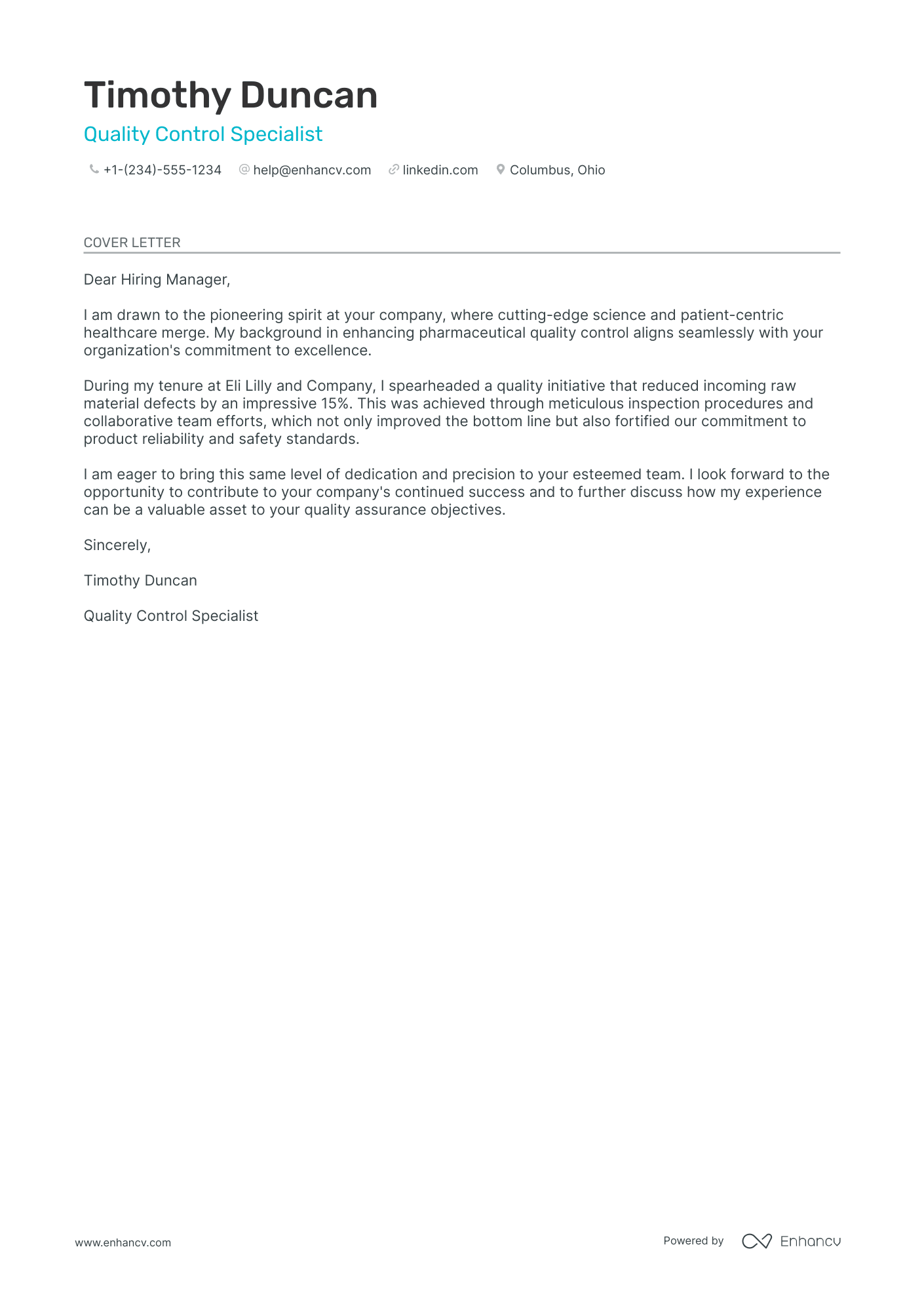 5 Professional Chemist Cover Letter Examples and Template for 2024 ...