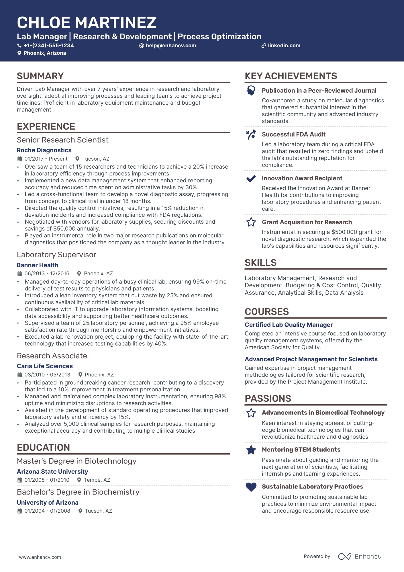 10 Lab Manager Resume Examples & Guide for 2026