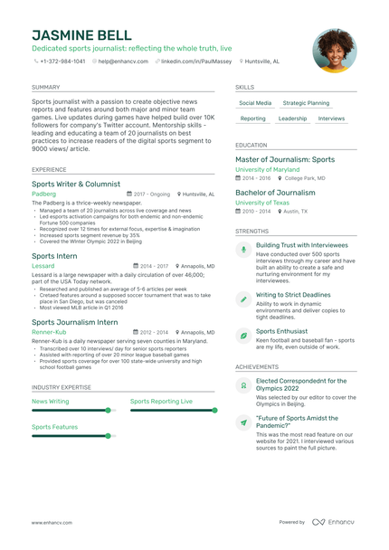 Sports Resume Examples & Guide for 2023 (Layout, Skills, Keywords & Job ...