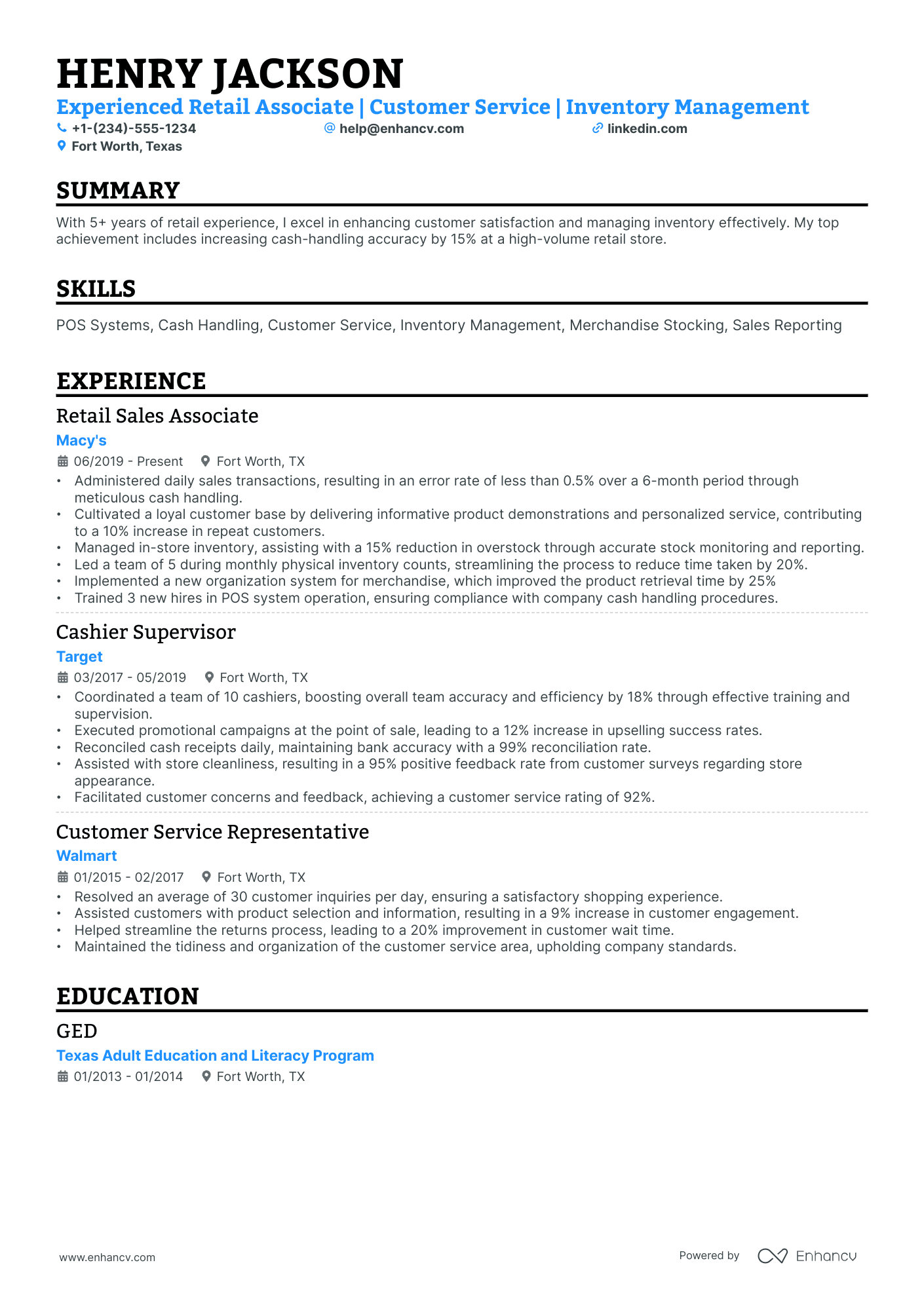 10 Sales Cashier Resume Examples & Guide for 2026