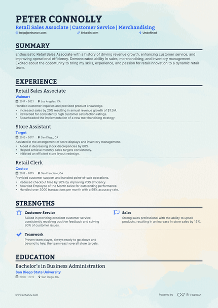 5 Retail Worker Resume Examples & Guide for 2024