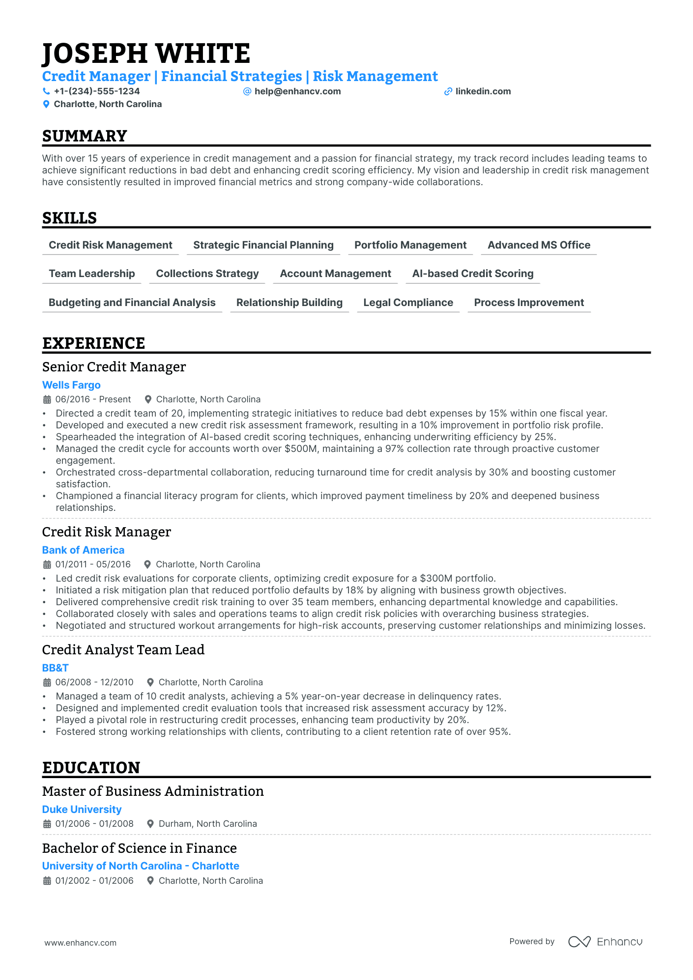 5 Credit Manager Resume Examples & Guide for 2024