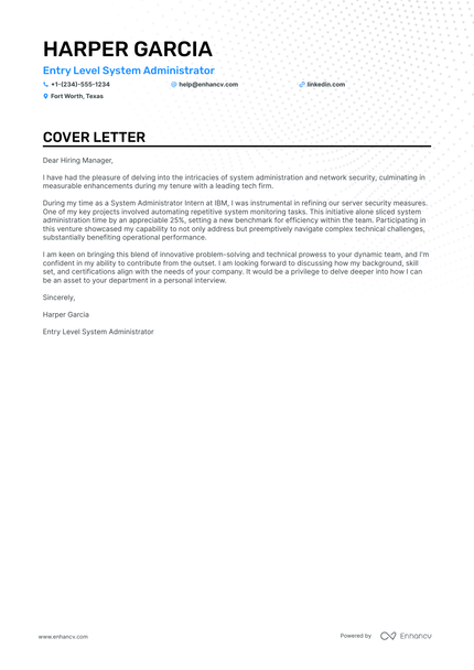 8 Professional System Administrator Cover Letter Examples and Template ...