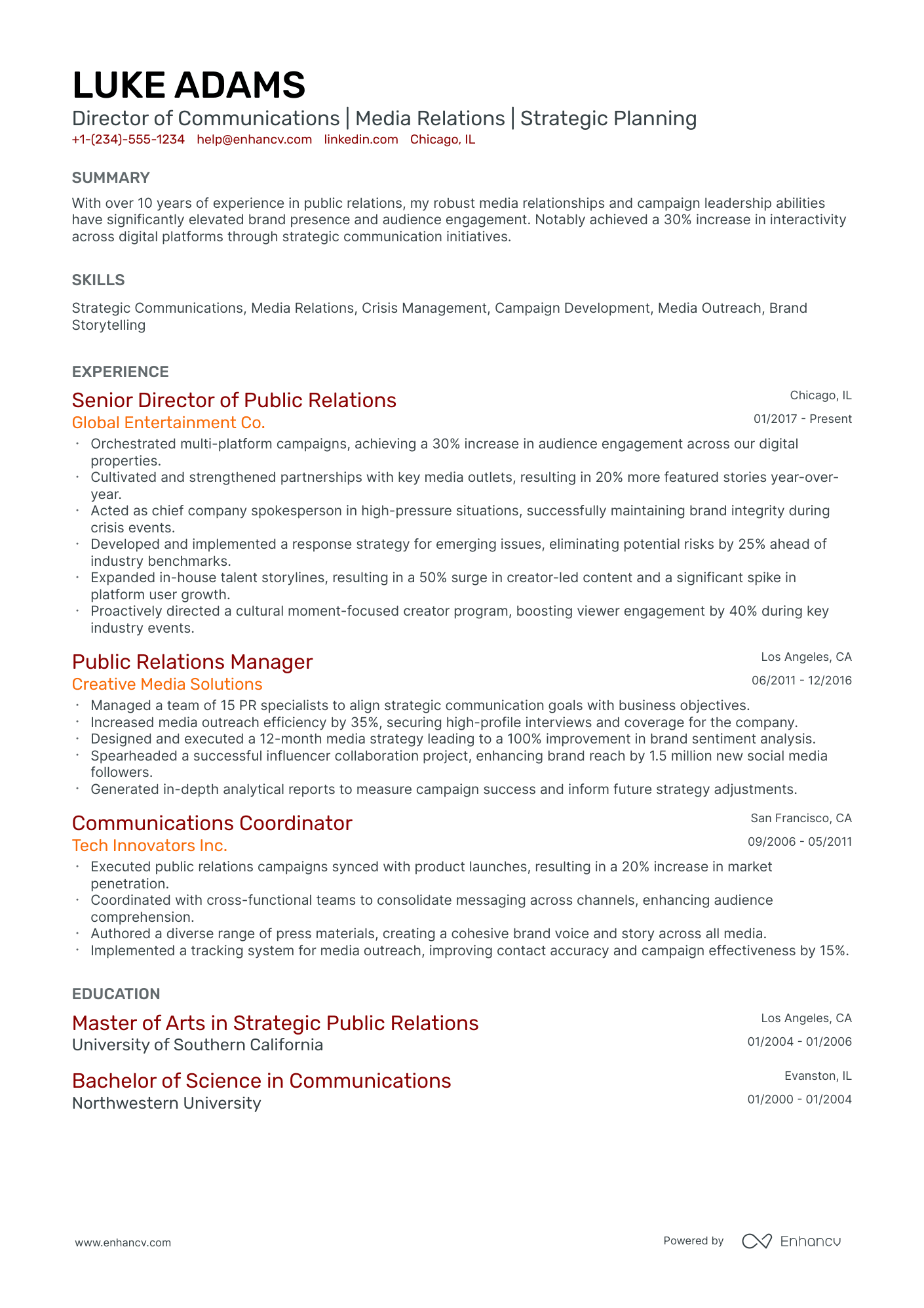 10 Director of Communications Resume Examples With 10/10 Score In 2026