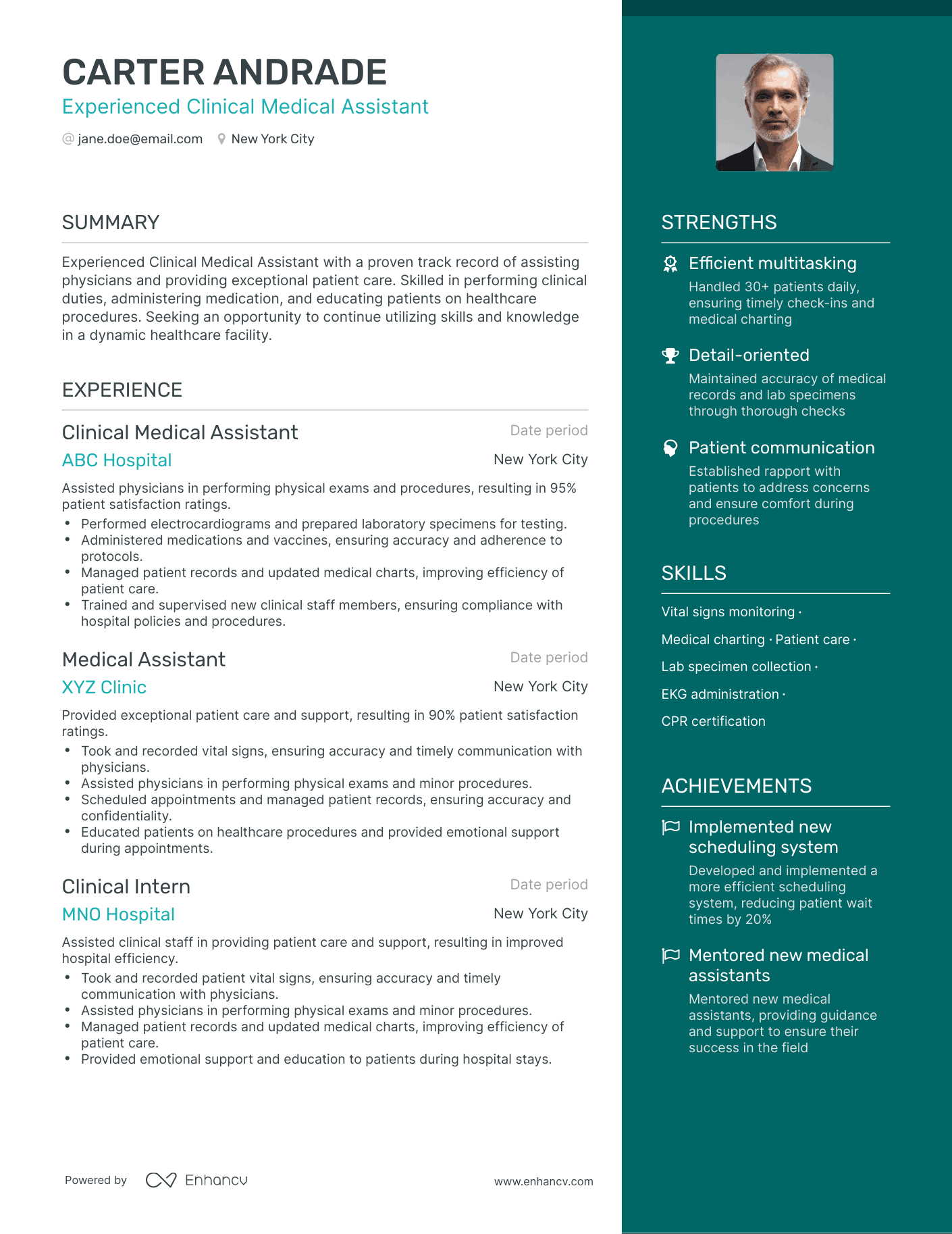 5 Clinical Medical Assistant Resume Examples & Guide for 2024