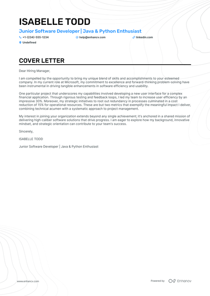 6 Professional Software Developer Cover Letter Examples and Template ...