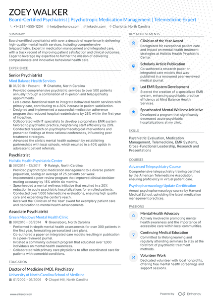 10 Psychiatrist Resume Examples & Guide for 2026