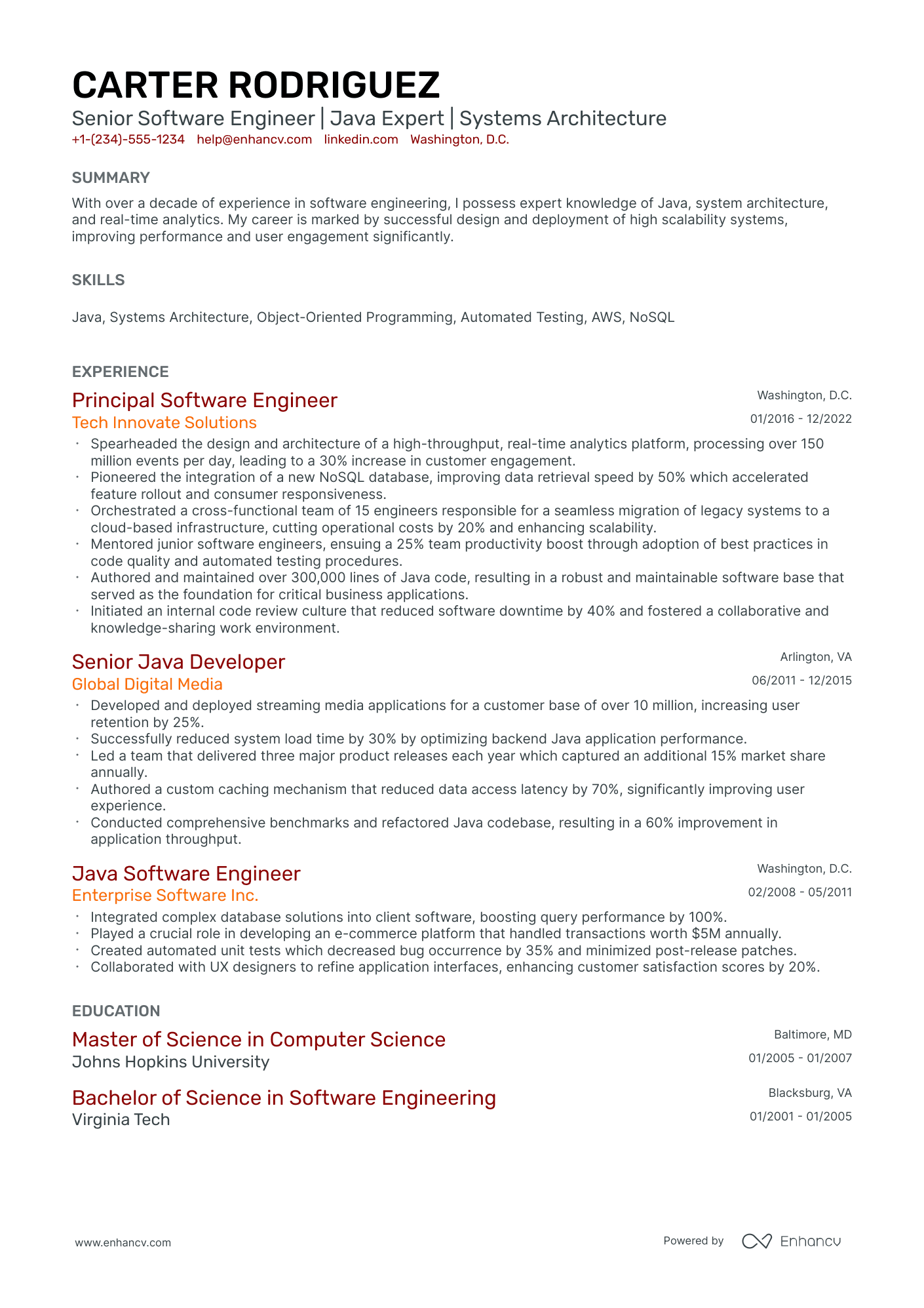 10 Principal Software Engineer Resume Examples & Guide for 2026