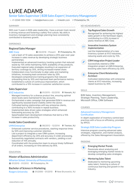 10 Sales Supervisor Resume Examples & Guide for 2026