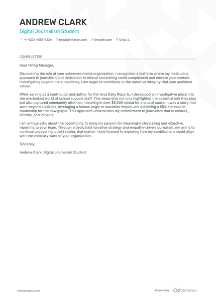 8 Professional College Cover Letter Examples and Template for 2026 ...