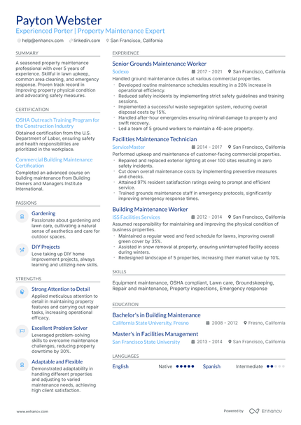 10 Porter Resume Examples & Guide for 2026