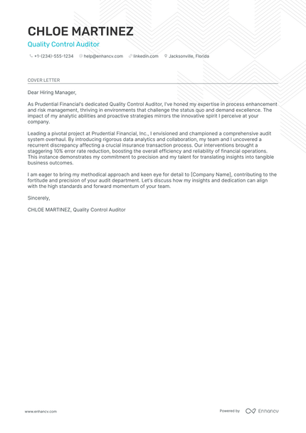 6 Professional Quality Control Cover Letter Examples and Template for ...