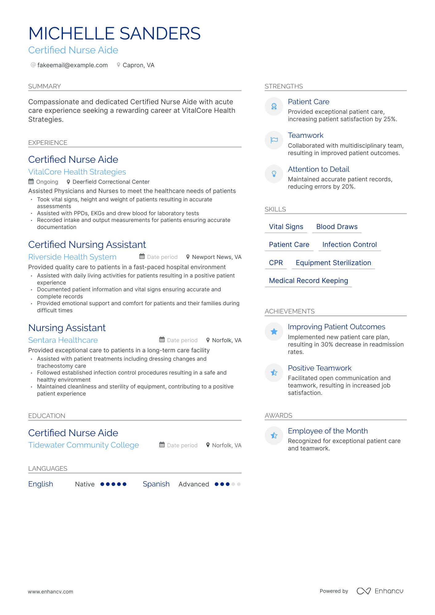 4 Nursing Assistant Resume Examples & Guide for 2024