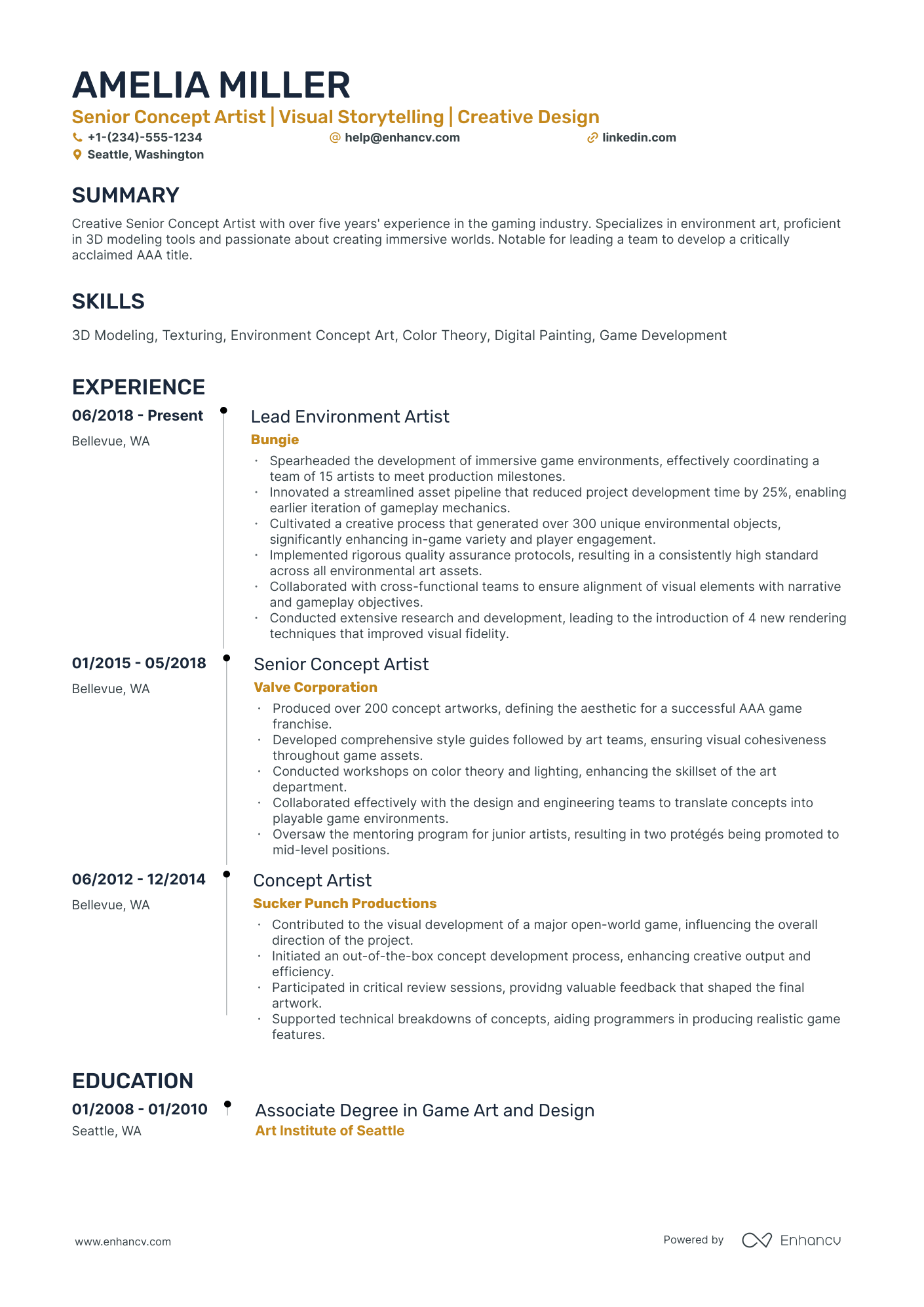 10 Concept Art Resume Examples, Templates & Guide for 2026