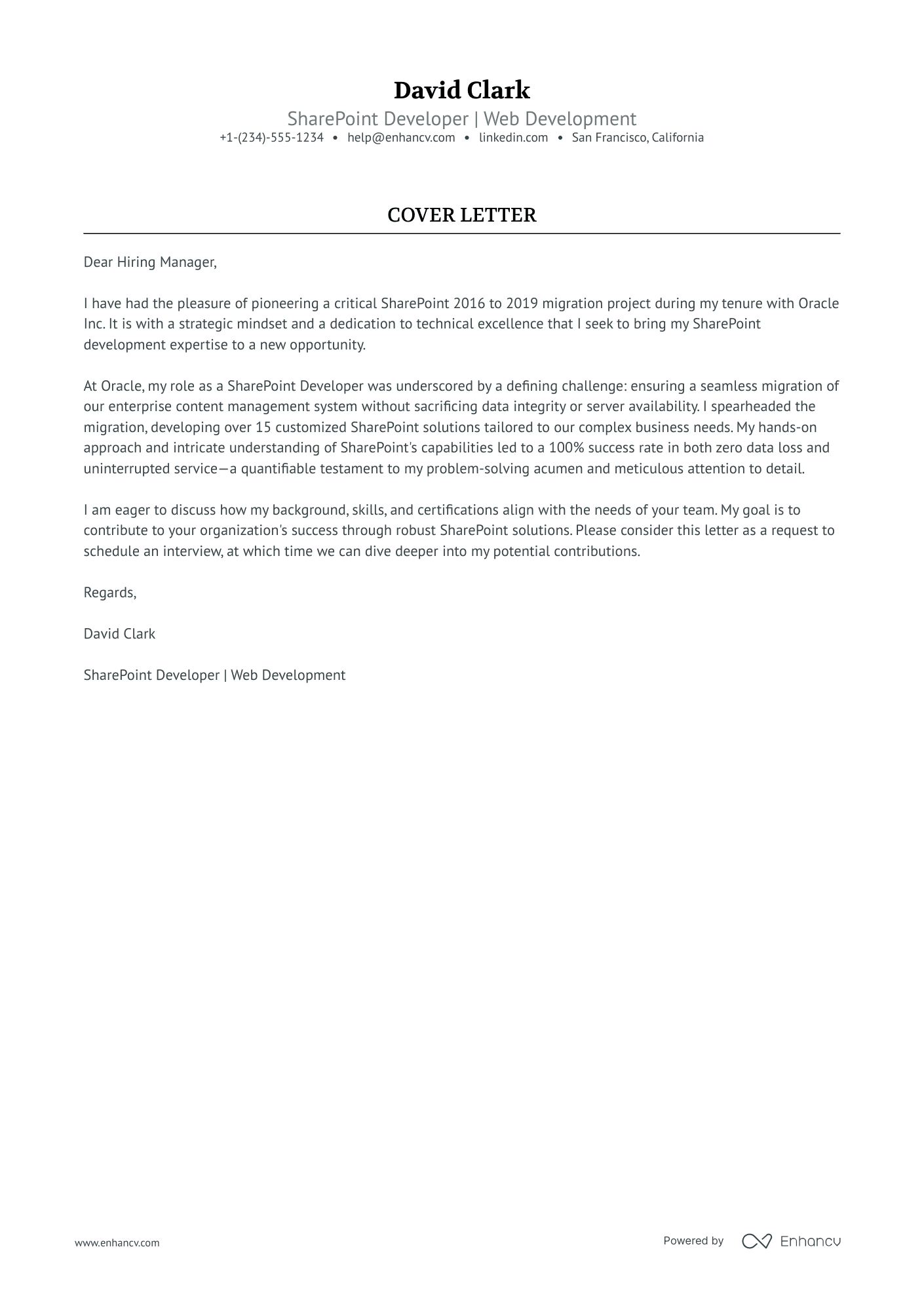 7 Professional Sharepoint Developer Cover Letter Examples and Template ...