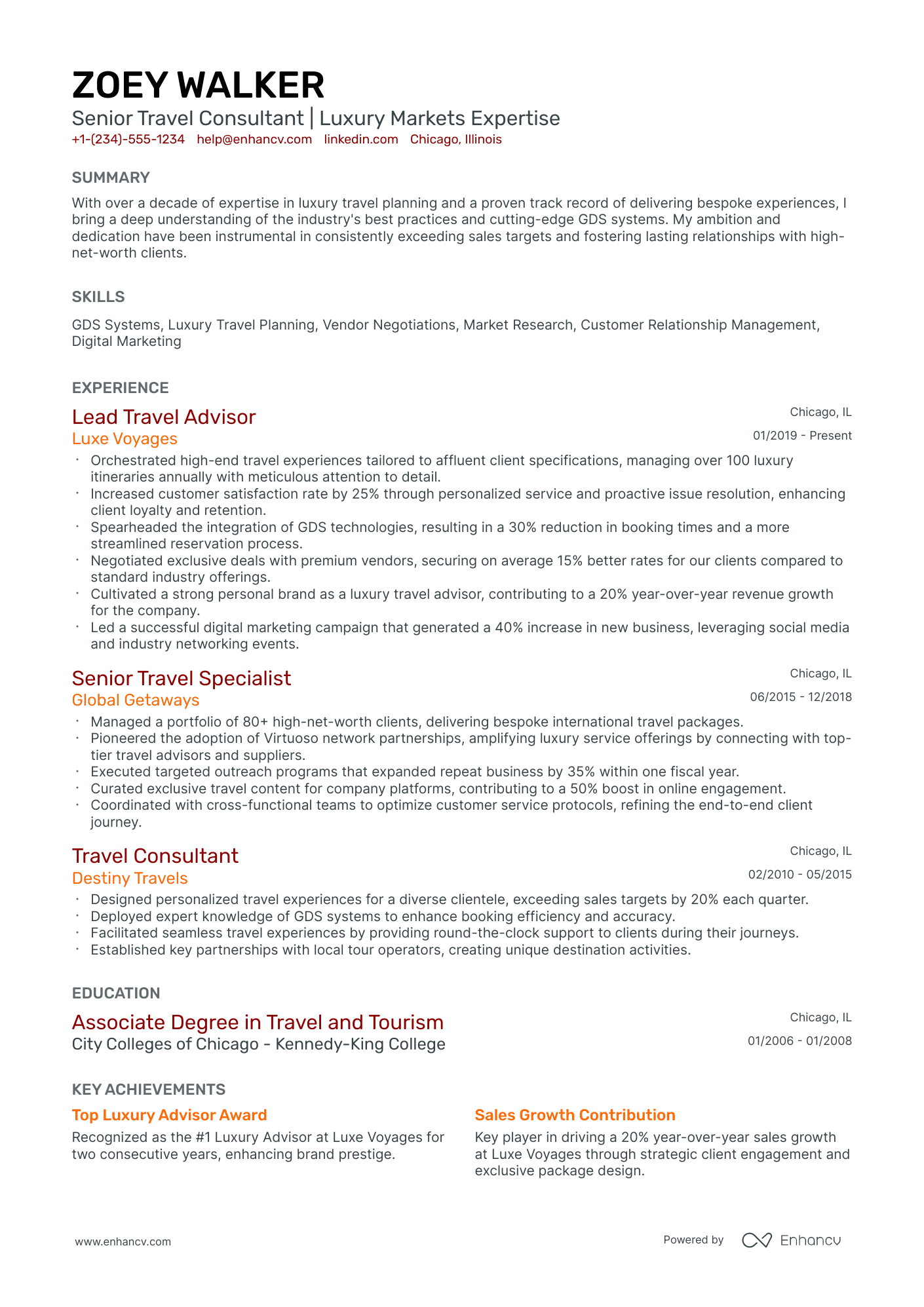 Travel Consultant Resume Examples & Guide for 2025