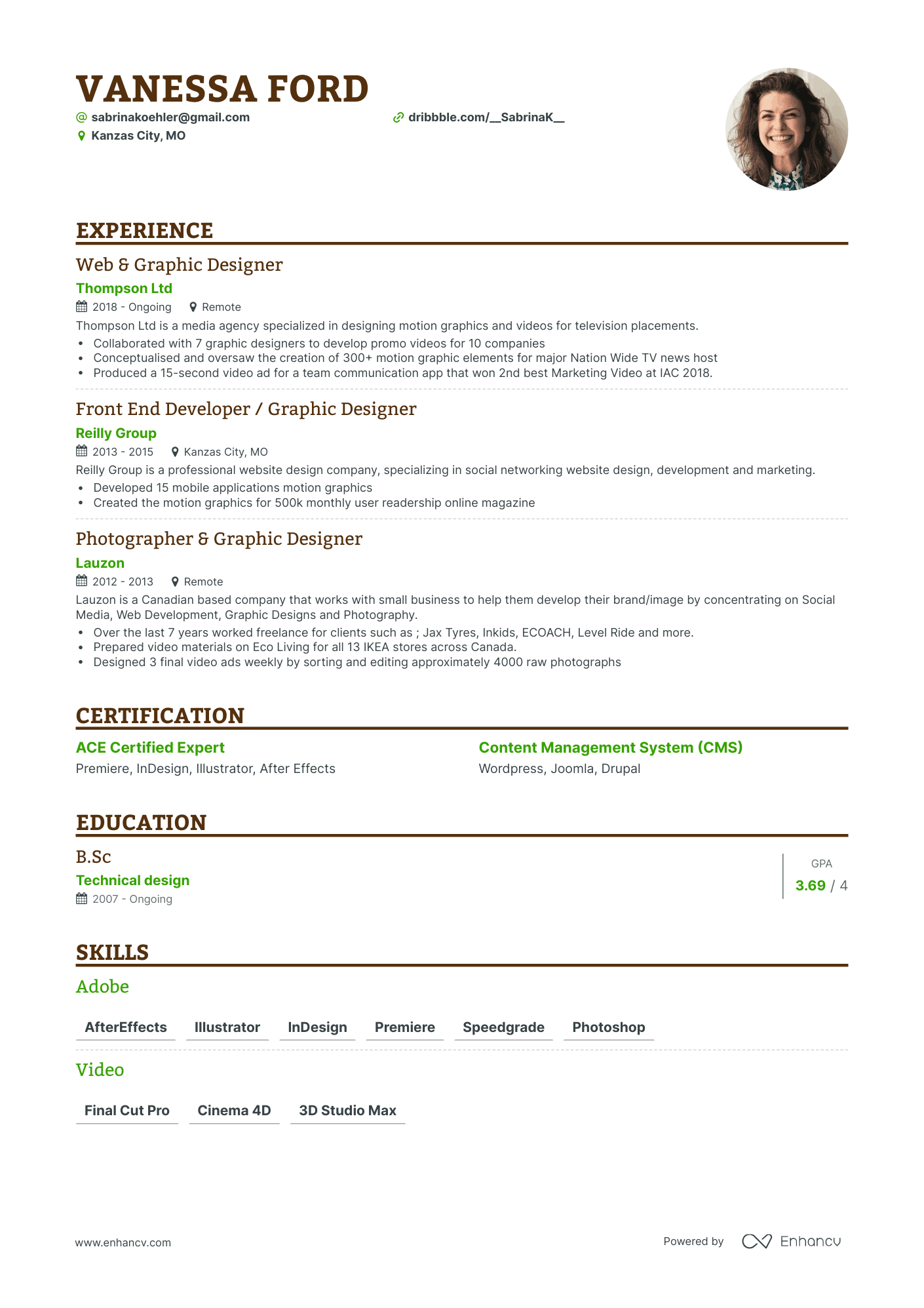 5 Motion Graphics Resume Examples & Guide for 2023