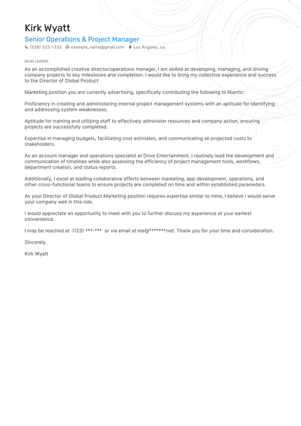 Top Operations Manager Cover Letter Examples for 2024