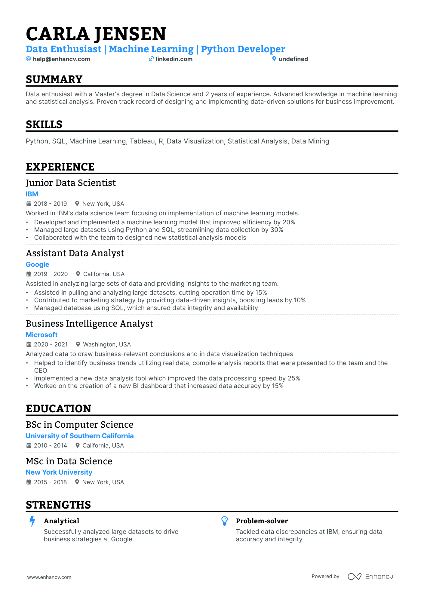 10 Entry-Level Data Scientist Resume Examples & Guide for 2025