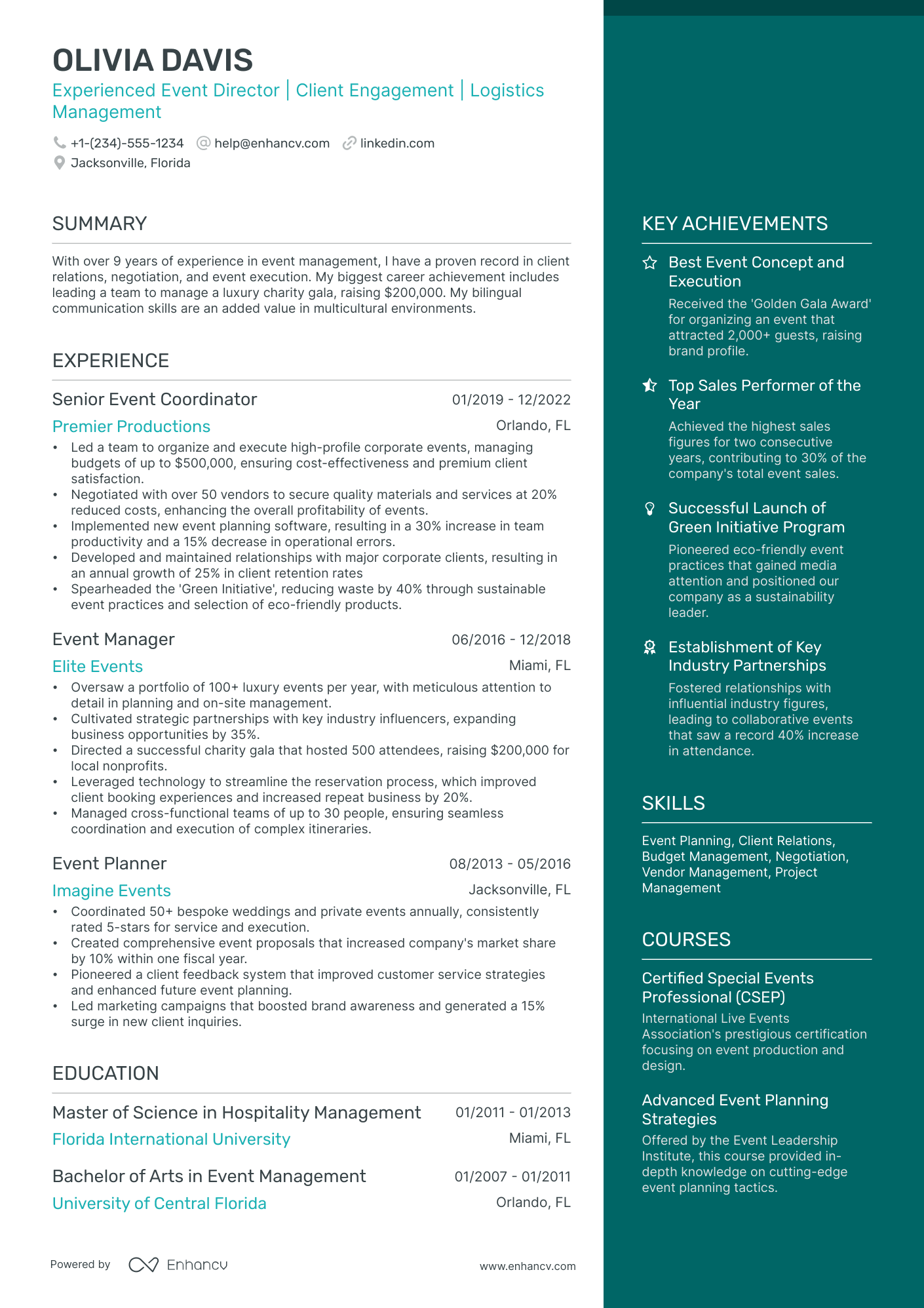 10 Event Director Resume Examples & Guide for 2025