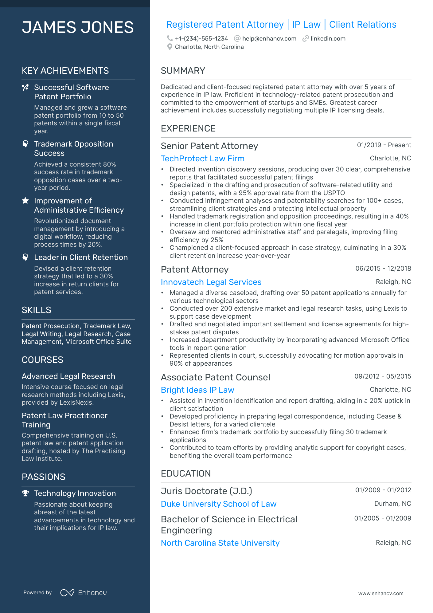 10 Patent Lawyer Resume Examples & Guide for 2026