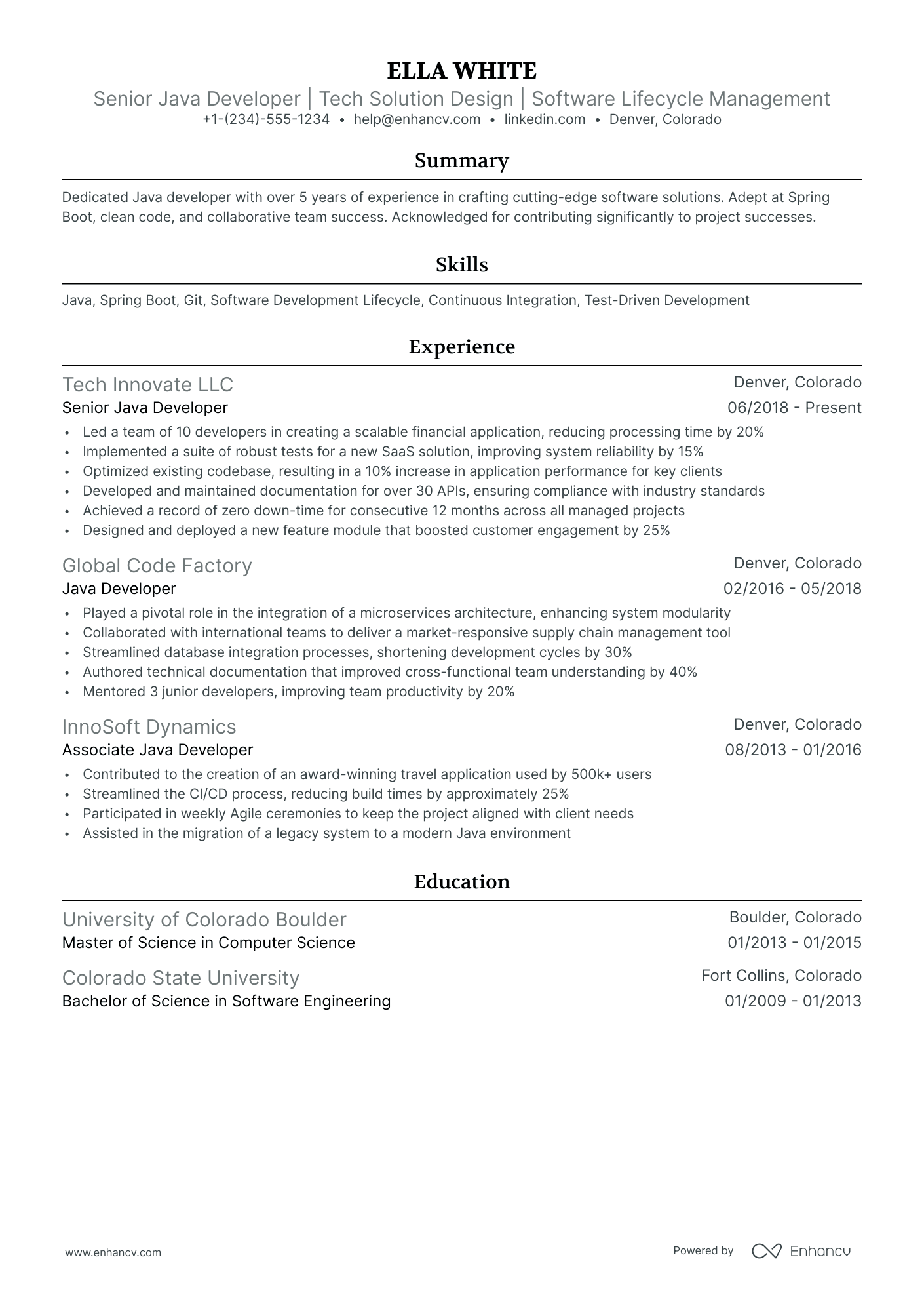 10 Senior Java Developer Resume Examples & Guide for 2026