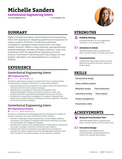 5 Geotechnical Engineering Resume Examples & Guide for 2023
