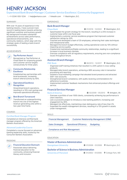 5 Bank Branch Manager Resume Examples & Guide for 2024