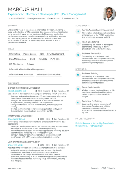 5 Informatica Resume Examples & Guide for 2025