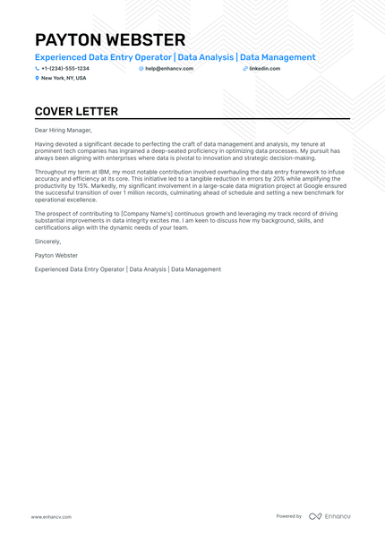 9 Professional Data Entry Cover Letter Examples and Template for 2026 ...