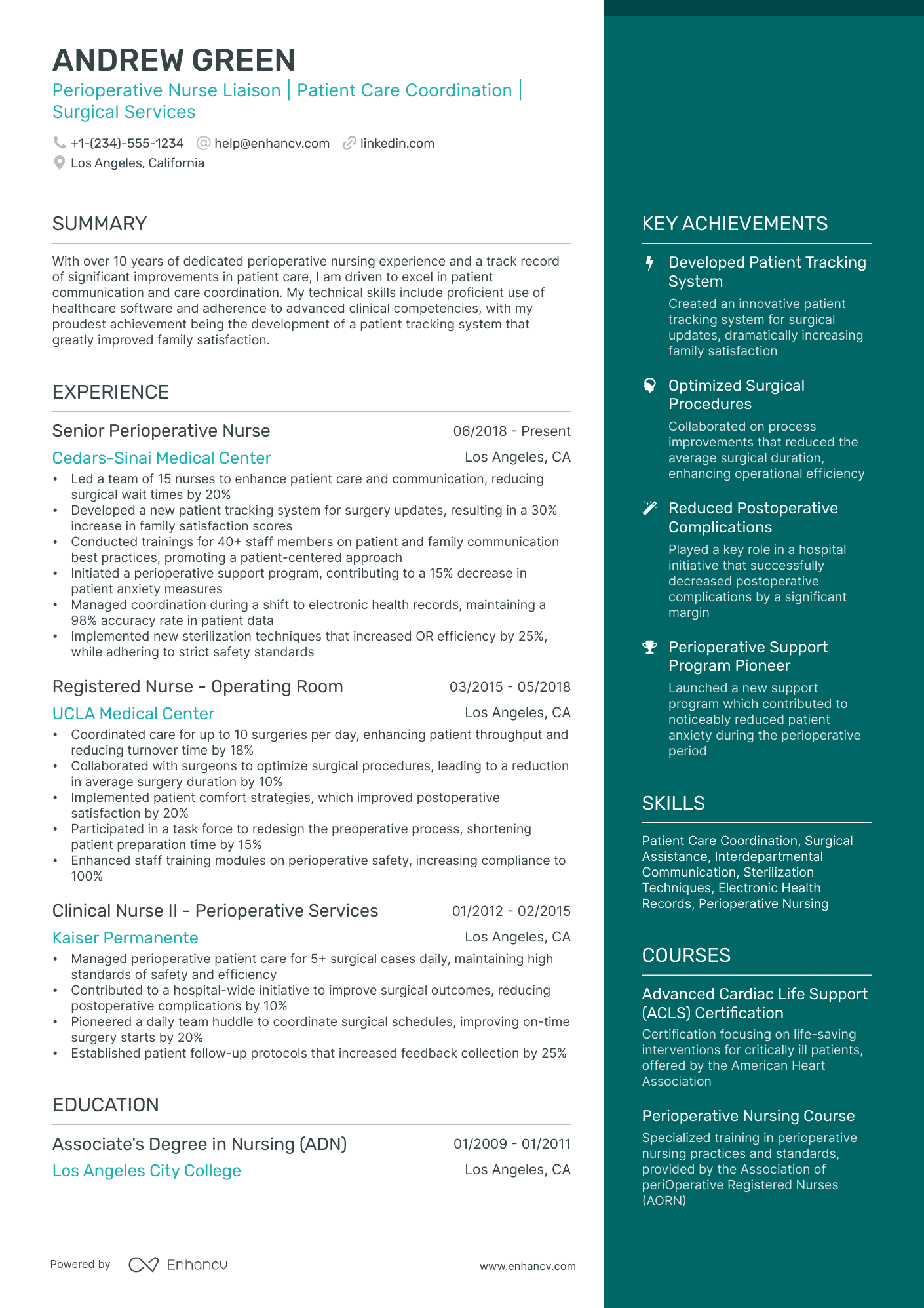 10 Perioperative Nurse Resume Examples & Guide for 2026