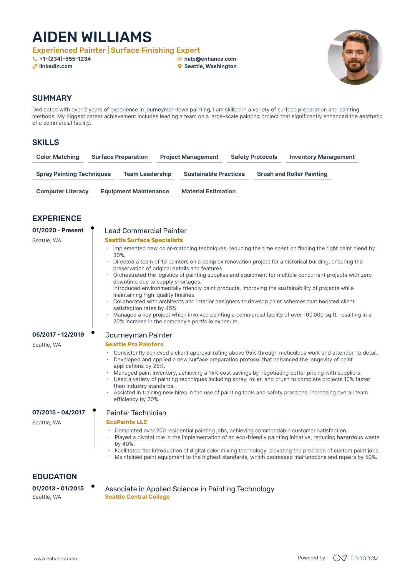 Painter Resume Examples & Guide for 2024