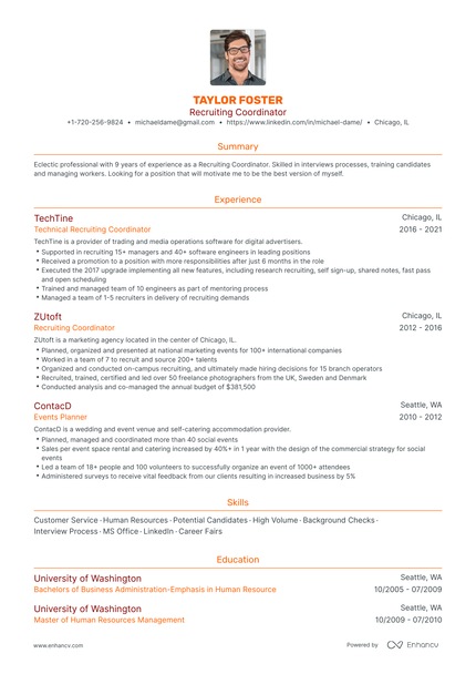 5 Recruiting Coordinator Resume Examples & Guide for 2023