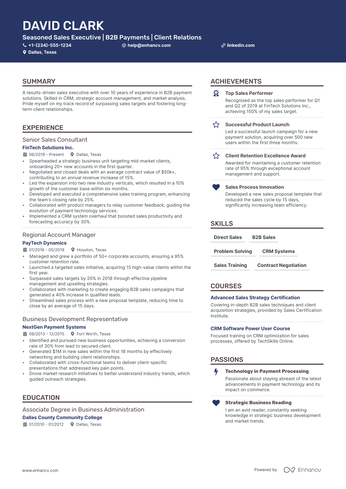 5 B2B Sales Resume Examples & Guide for 2024