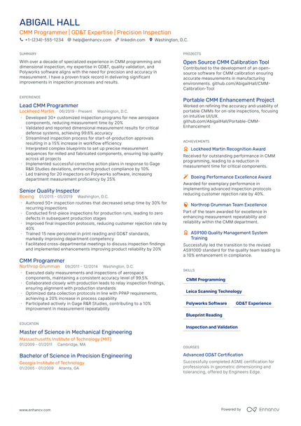 5 Cmm Programmer Resume Examples & Guide for 2024