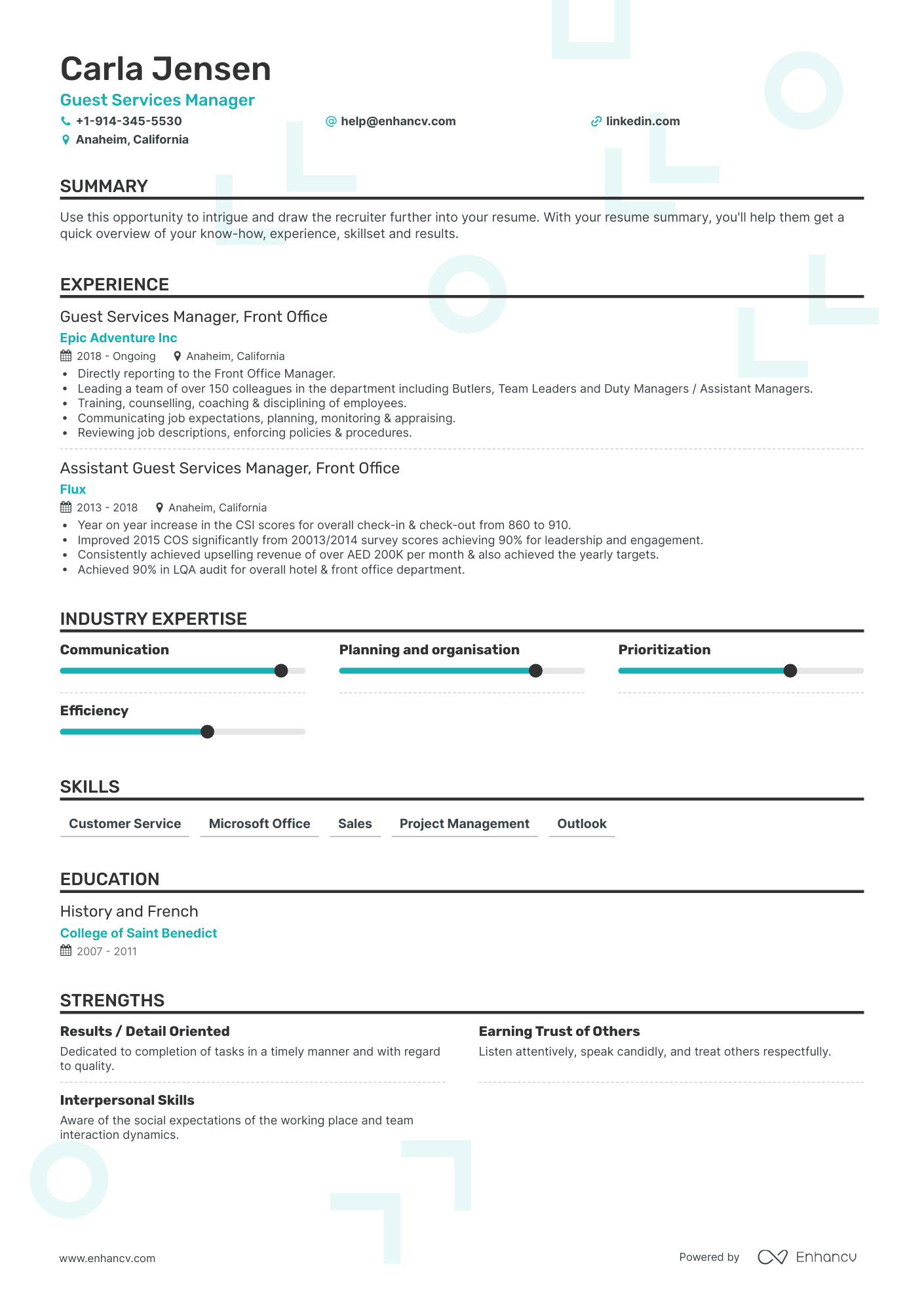 Guest Services Manager Resume Examples & Guide for 2023 (Layout, Skills ...