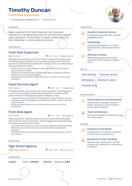 9 Front Desk Receptionist Resume Examples & Guide for 2024